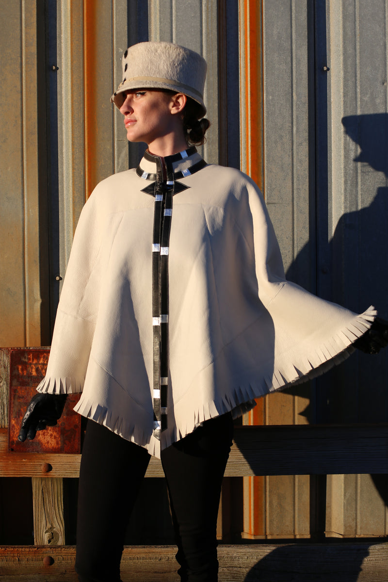 Creamy White Shearling Cape – Toshiki and Maryszka